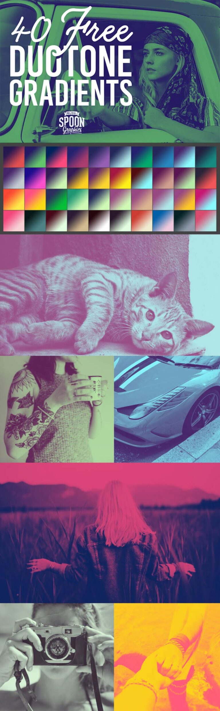 40 Free Duotone Gradient Presets para Photoshop: dale un look pro a tus ...